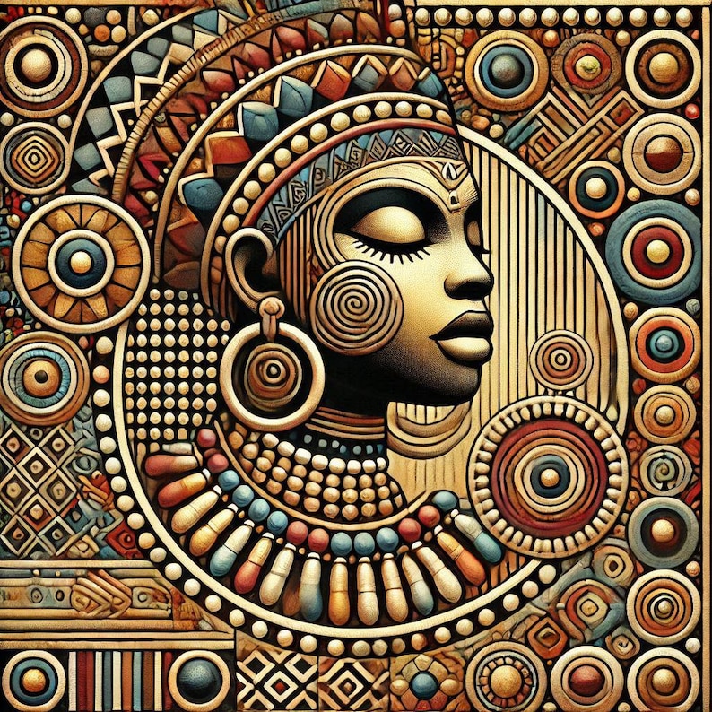This Artwork Embodies a Fusion of Traditional African Cultural ...
