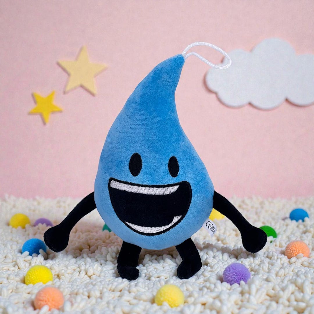 Blue Water Drop Plush Toy, Cute Raindrop Plush Doll, Soft Stuffed ...