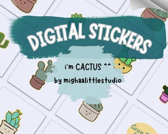 Cactus Digital Stickers | Printable Plant Stickers for iPad Digital ...