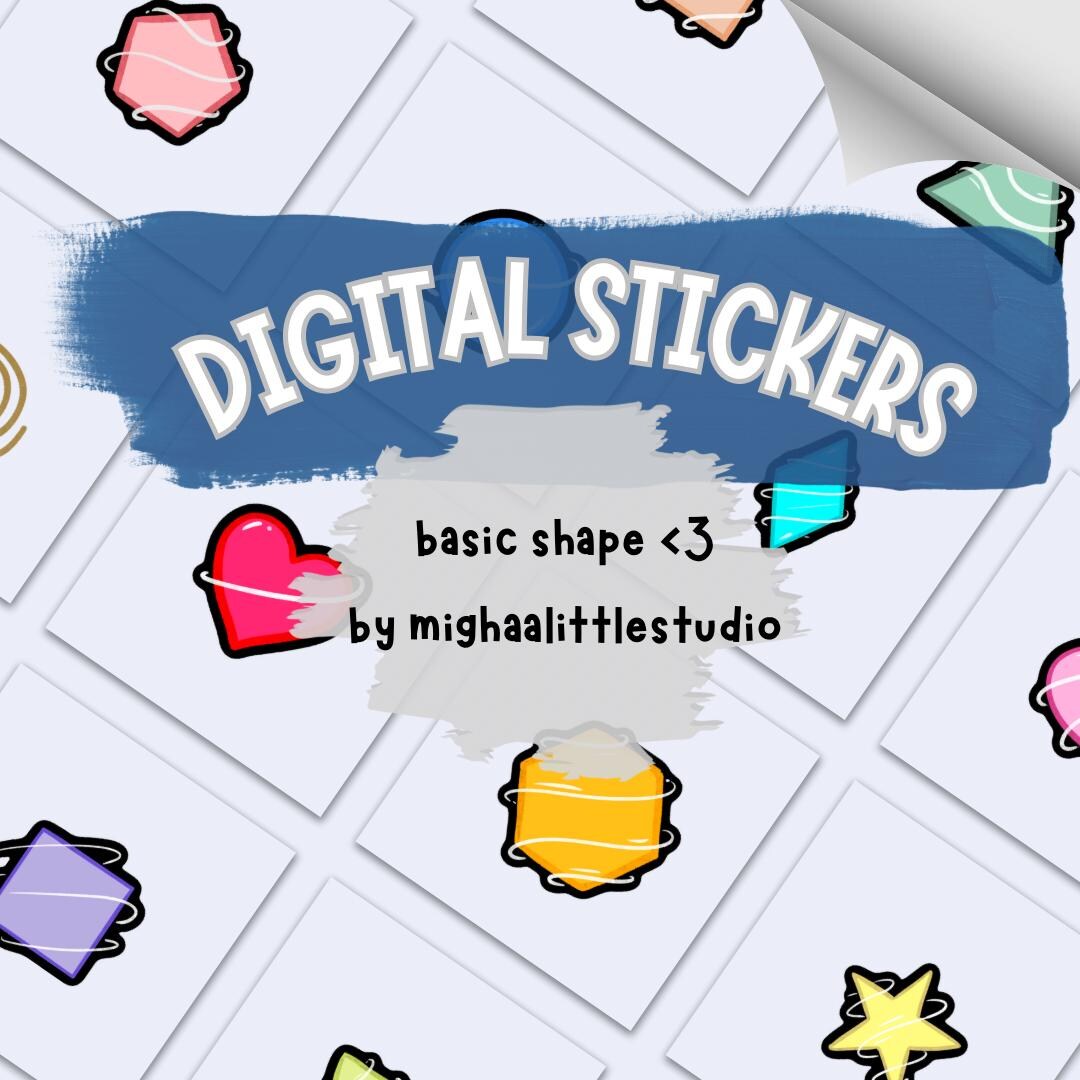 Basic Shape Digital Stickers, Geometric Planner Stickers, Minimalist ...
