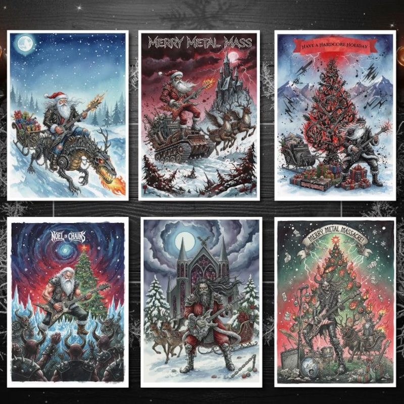 Rock N Roll Xmas Card - Etsy