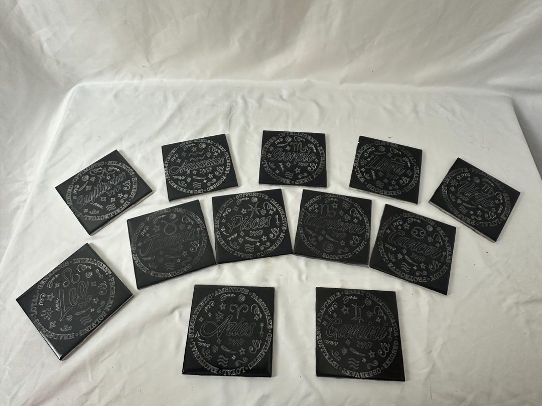 Personalized Zodiac Tile Laser Engraved - Etsy