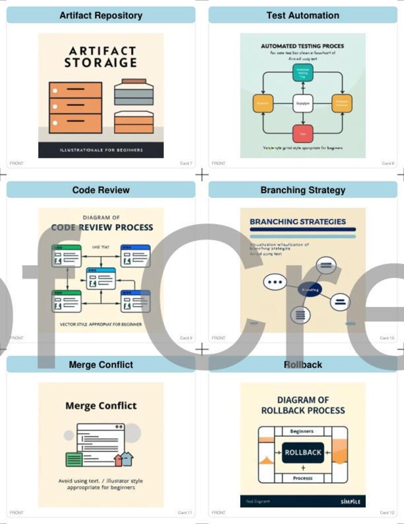 CI/CD Flash Cards – Printable Double-sided PDF, 24 Illustrated Study ...