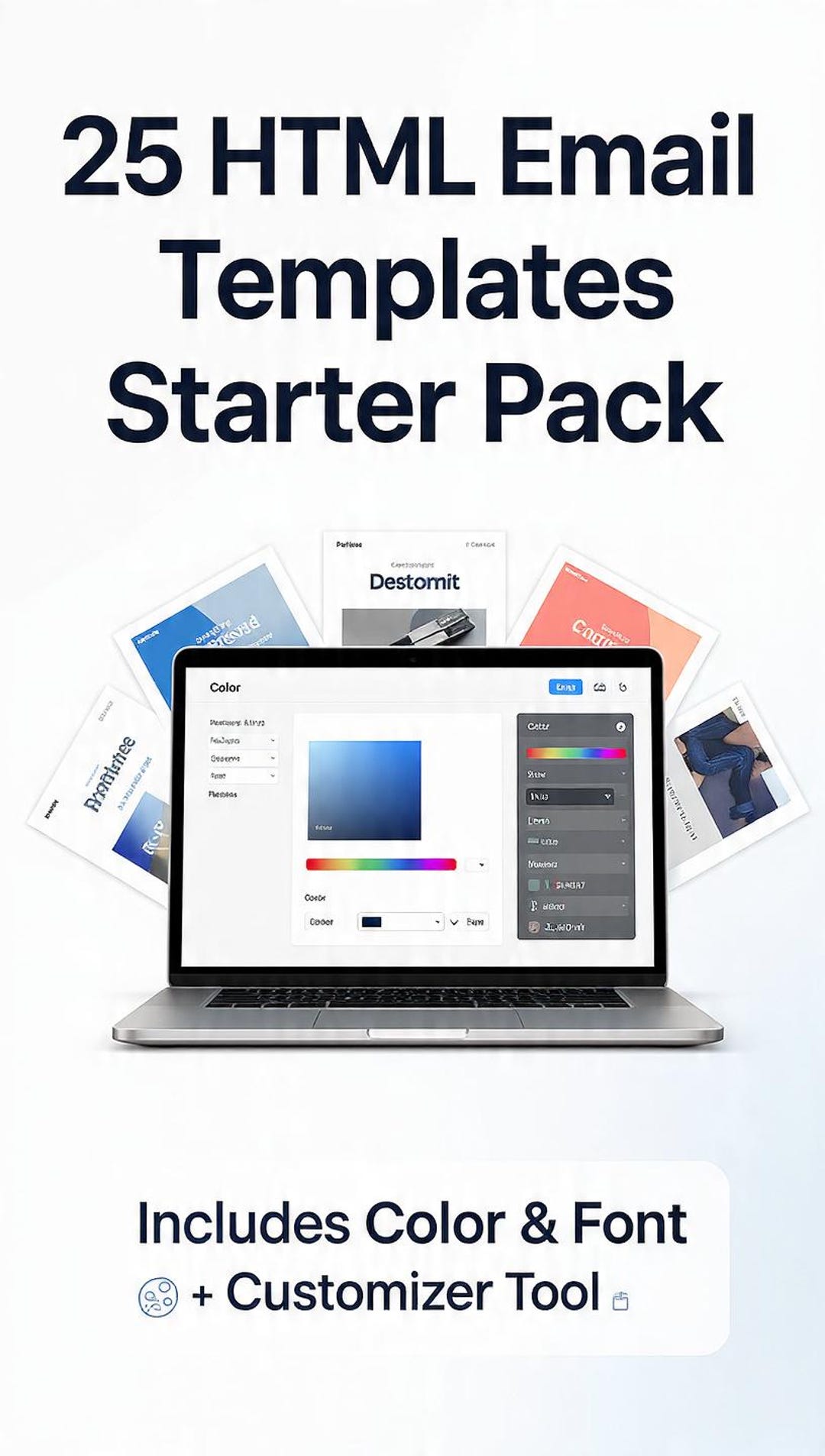 25 HTML Email Templates | Color and Font Customizer | Starter Pack - Etsy