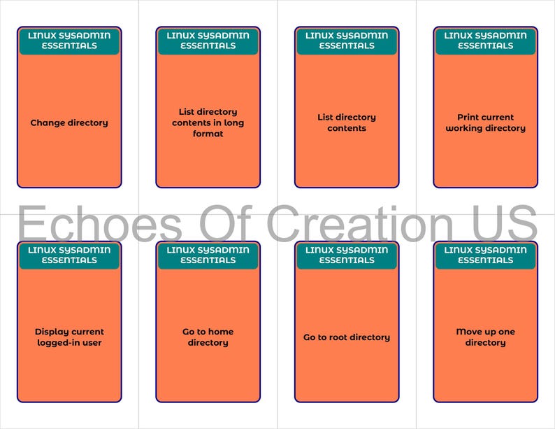 Linux Sysadmin Essentials Flashcards | Printable PDF Cheat Sheet | US ...