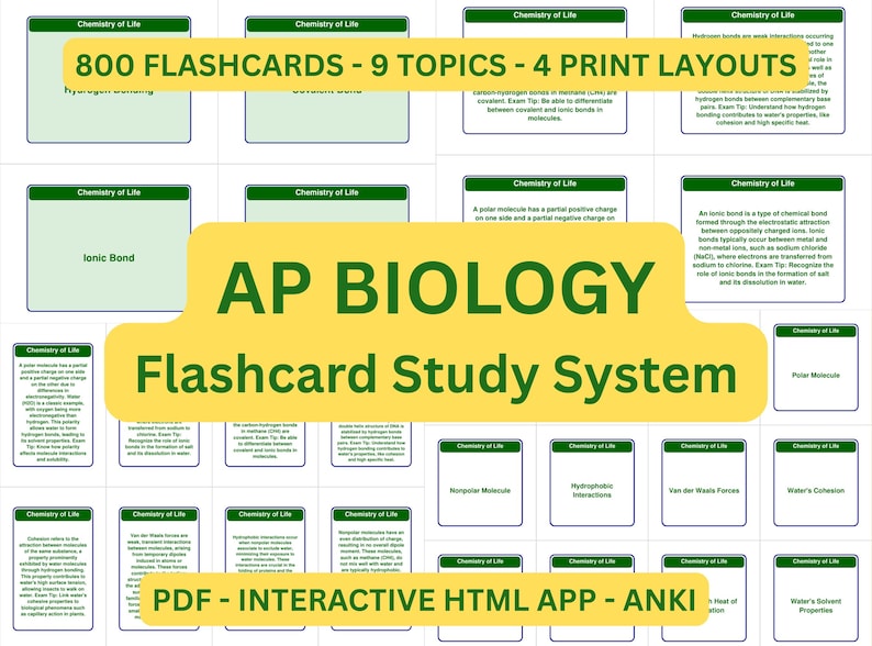 AP Biology Flashcards | 800 Study Cards, PDF - Anki Deck - Interactive ...
