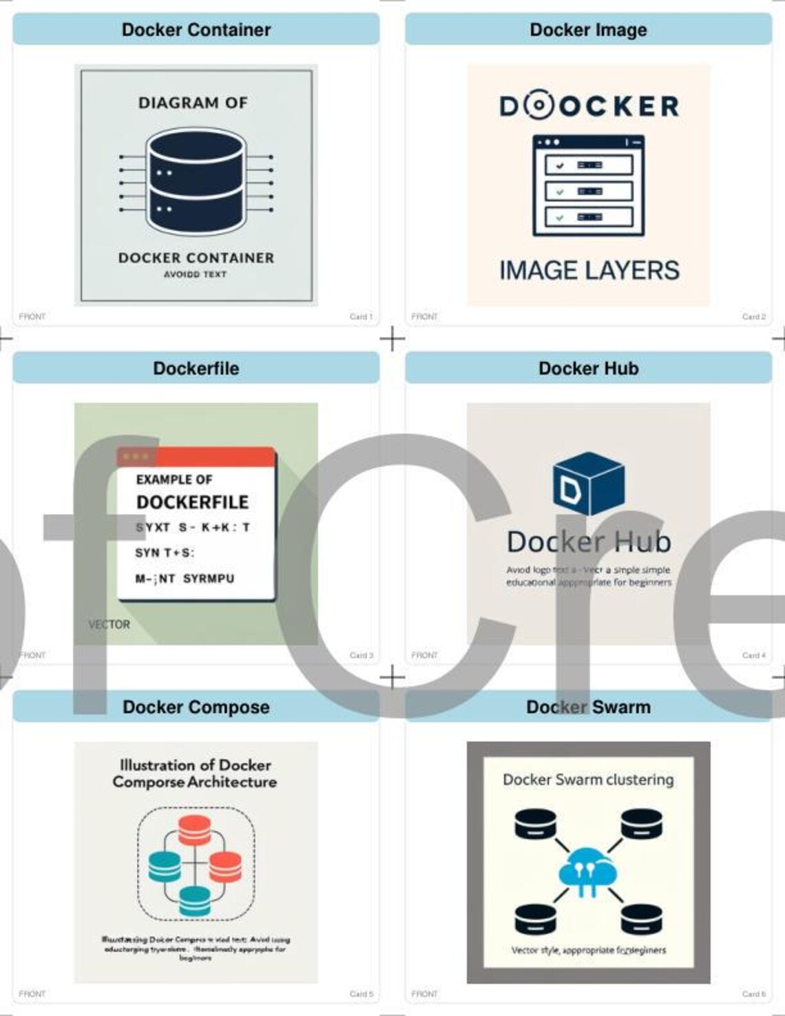 Docker Flash Cards – Printable Double-sided PDF, 24 Illustrated Study Aids for Containerization ...