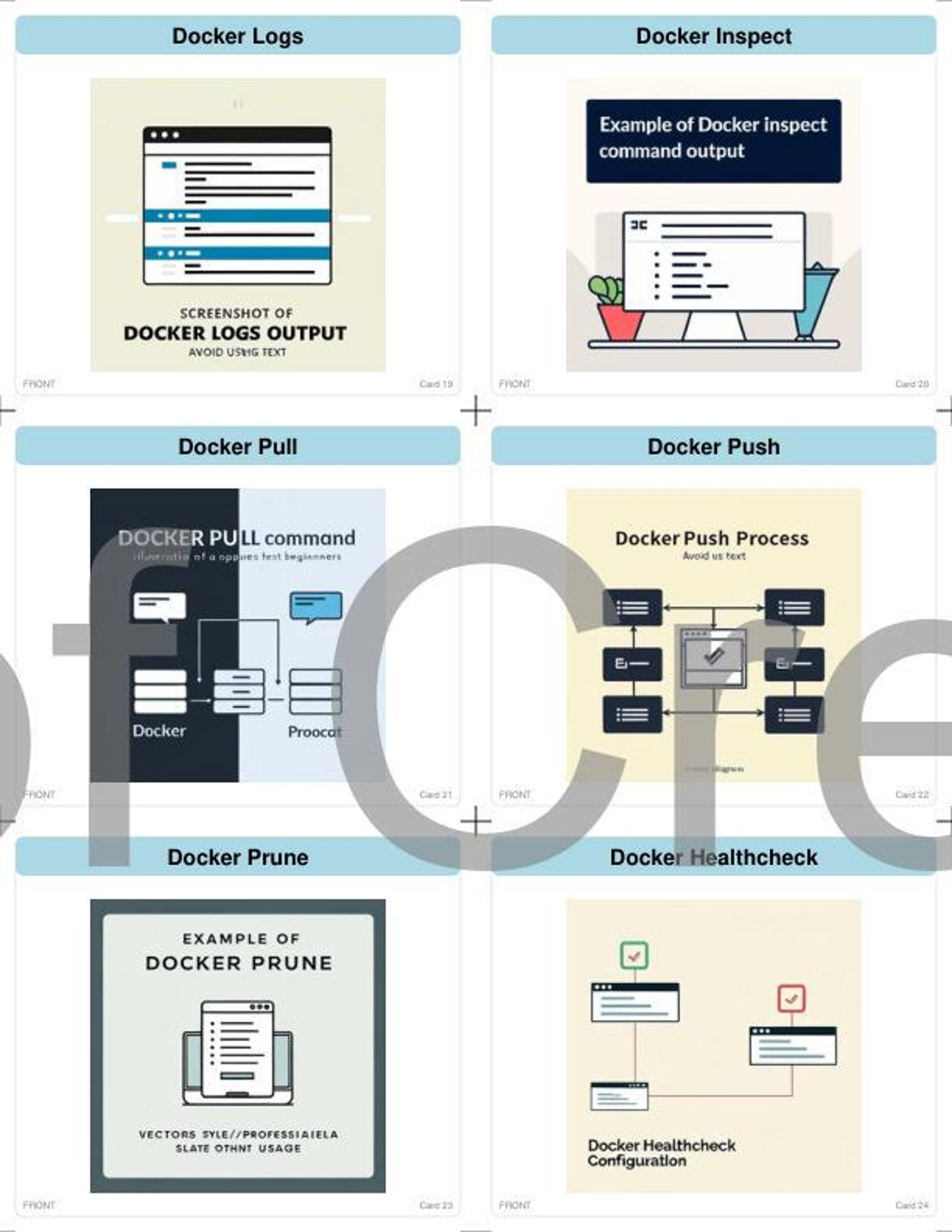 Docker Flash Cards – Printable Double-sided PDF, 24 Illustrated Study Aids for Containerization ...