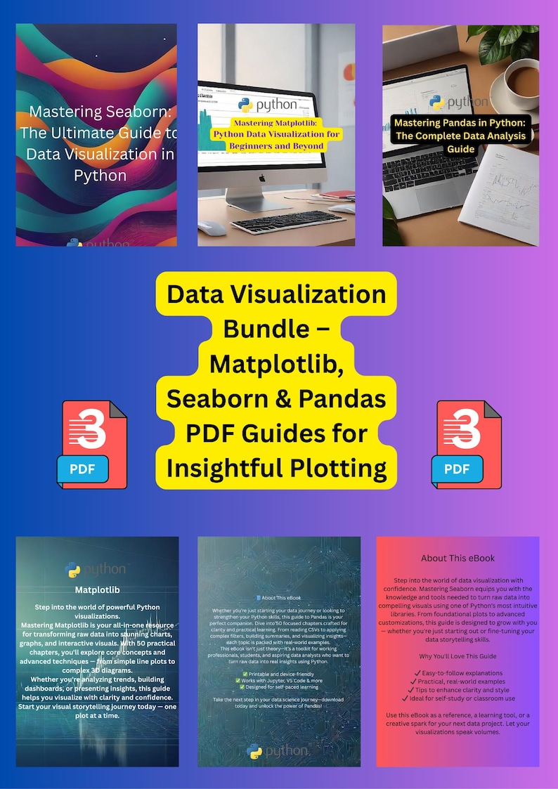 Data Visualization With Python: Matplotlib, Seaborn & Pandas PDF Guides (digital Download) - Etsy