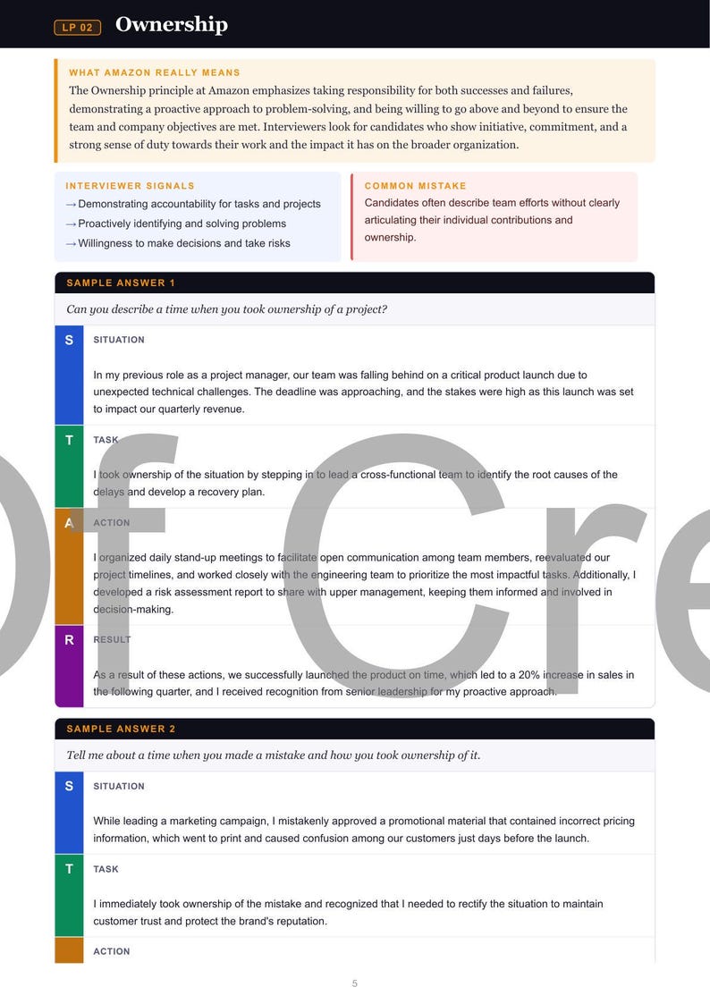 Amazon Interview Guide | Leadership Principles STAR Answer Examples ...