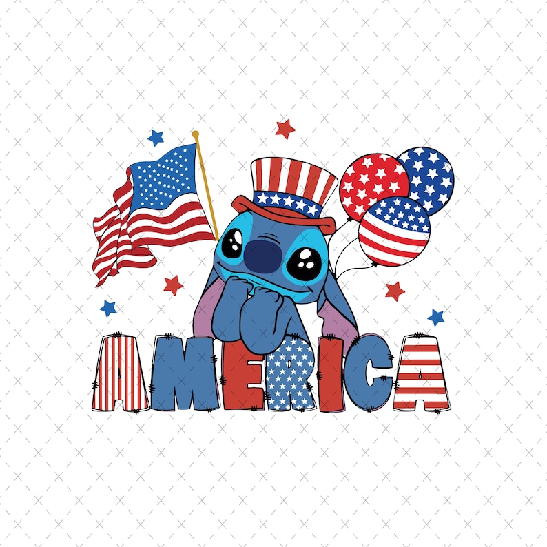 Patriotic Alien PNG: 4th of July USA Flag Clipart (digital Design) - Etsy