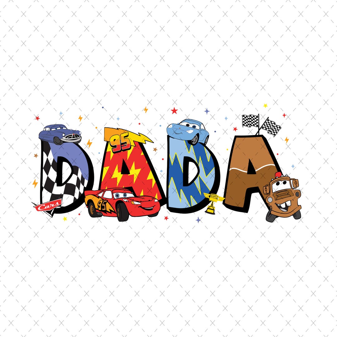 Cars Dada Design: Lightning Mcqueen SVG PNG Digital Files - Etsy