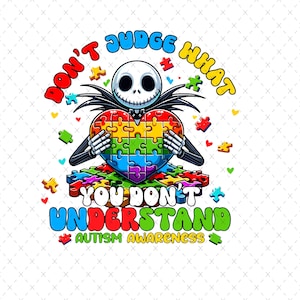 Autism Awareness PNG: Jack Skellington Puzzle Heart Image Bundle - Etsy