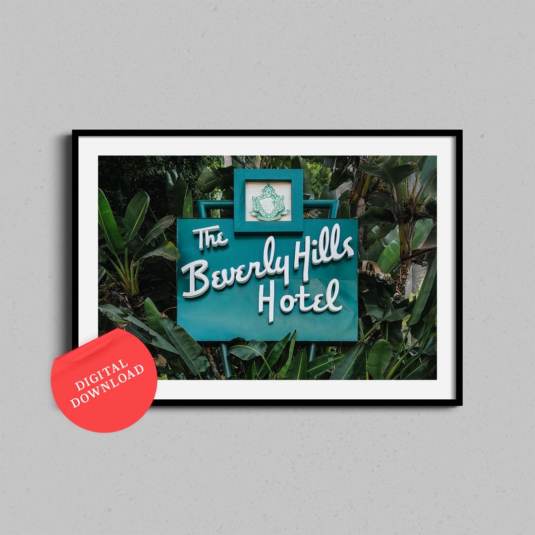 Beverly Hills Hotel Digital Download | Hollywood Chic Print | Hotel ...