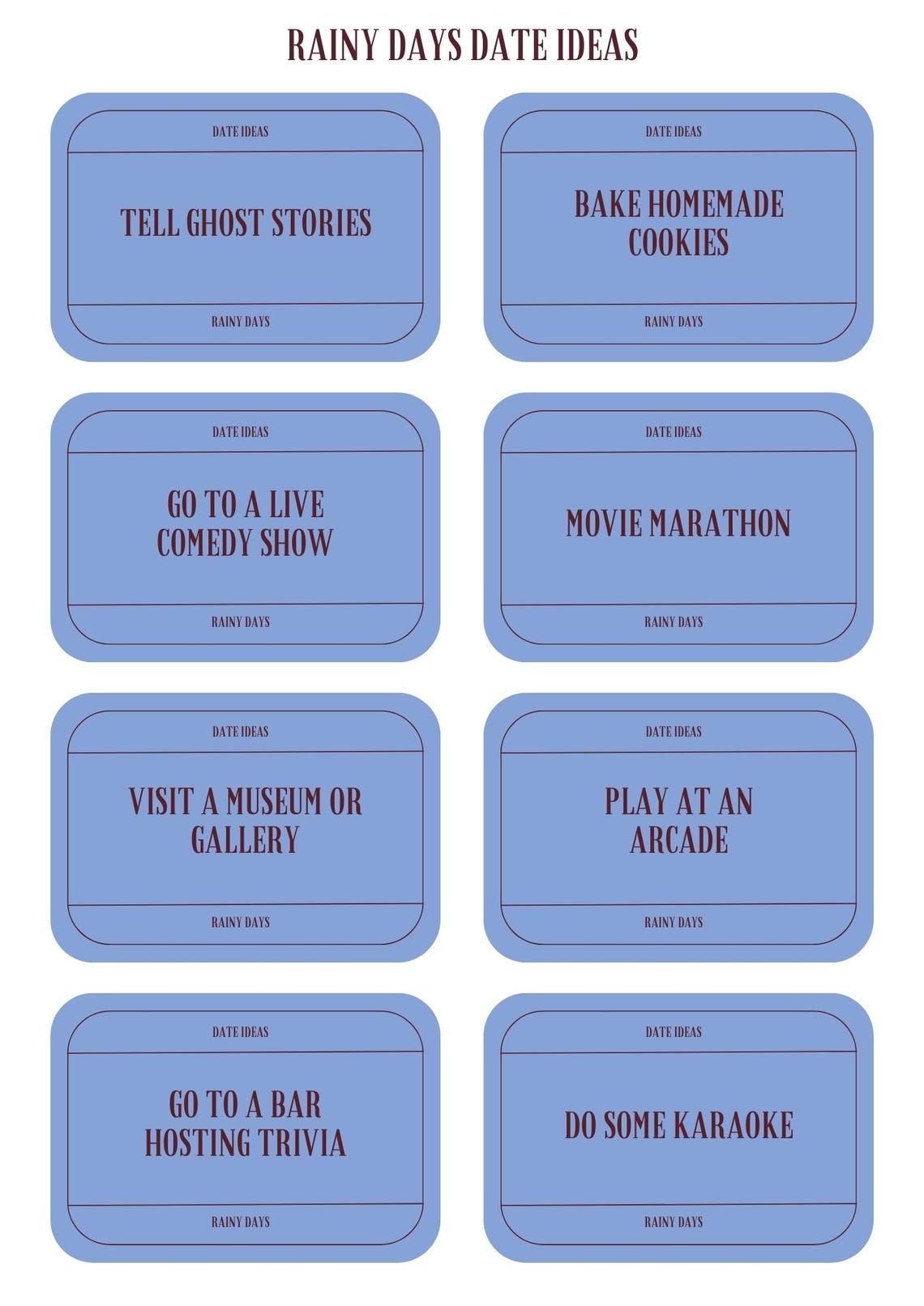 Date Night Cards Printable - Etsy
