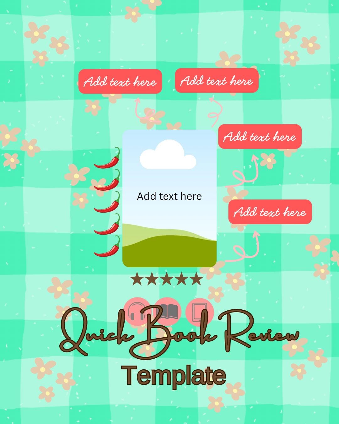 Quick Book Review Template | Canva Free Book Review | Aesthetic Reading ...