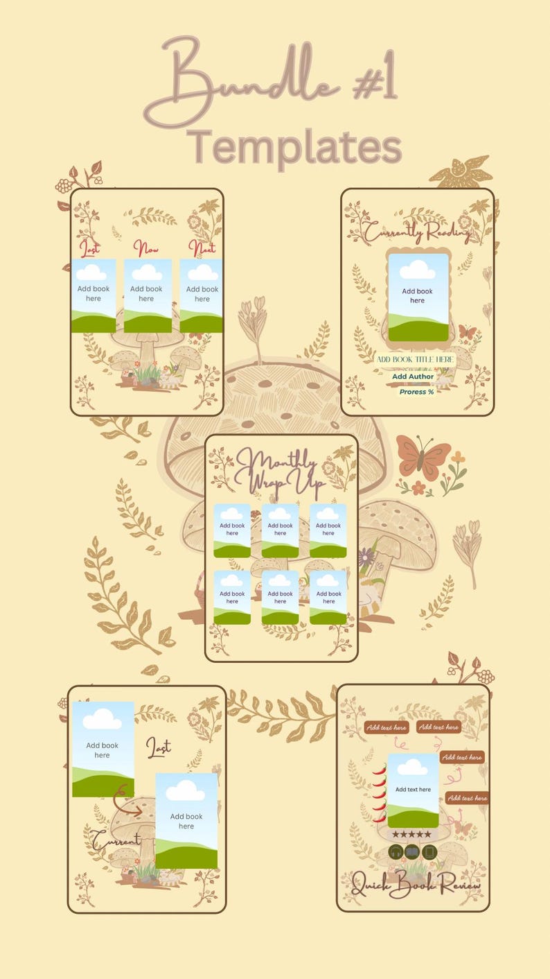 Editable Canva Reading Journal Template Bundle1 I Cozy Book Tracker I ...
