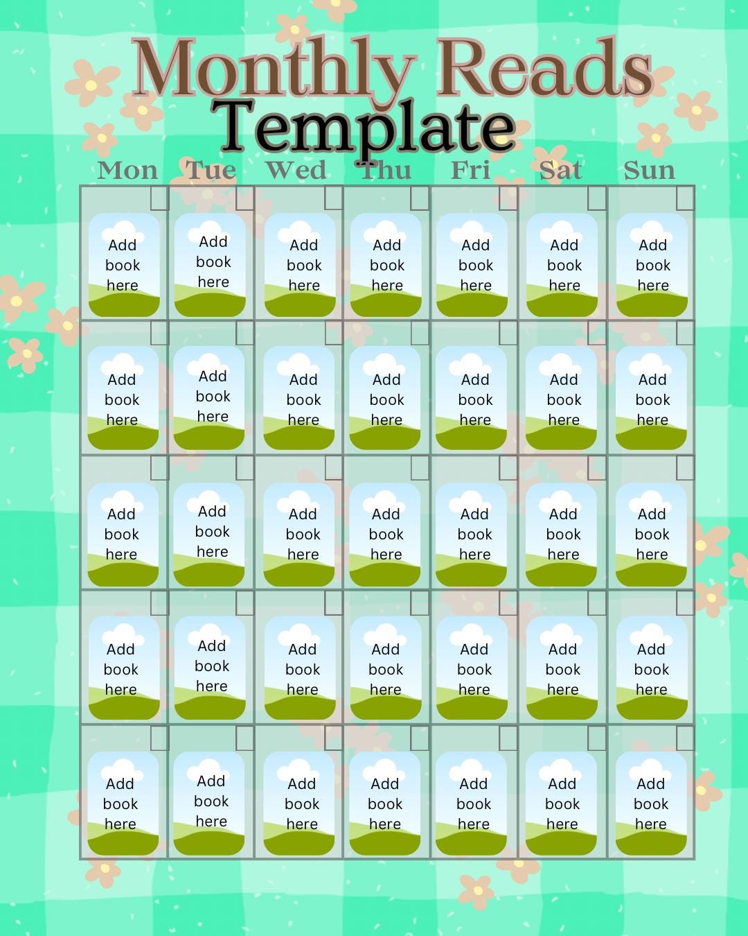 Monthly Reading Tracker Canva Free Template | Cozy Book Journal ...