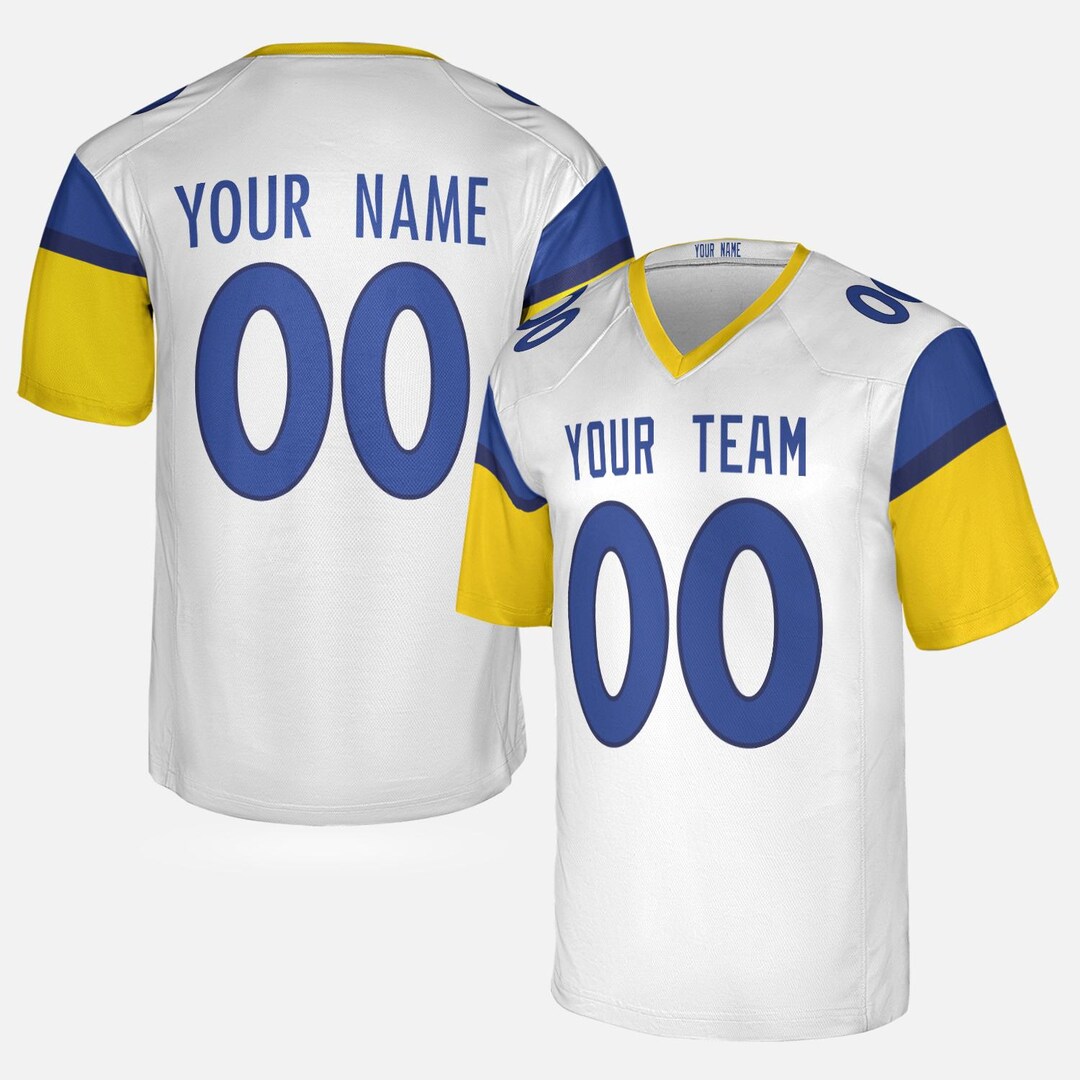 Personalized White Rams Jersey: Add Name & Number, Adult Sizes - Etsy