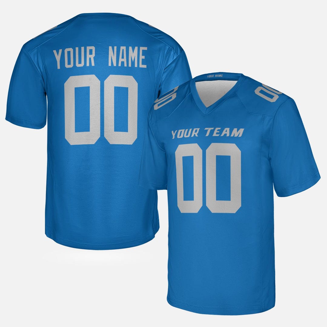 Personalized Blue Lions Jersey: Add Name & Number, Adult Sizes - Etsy