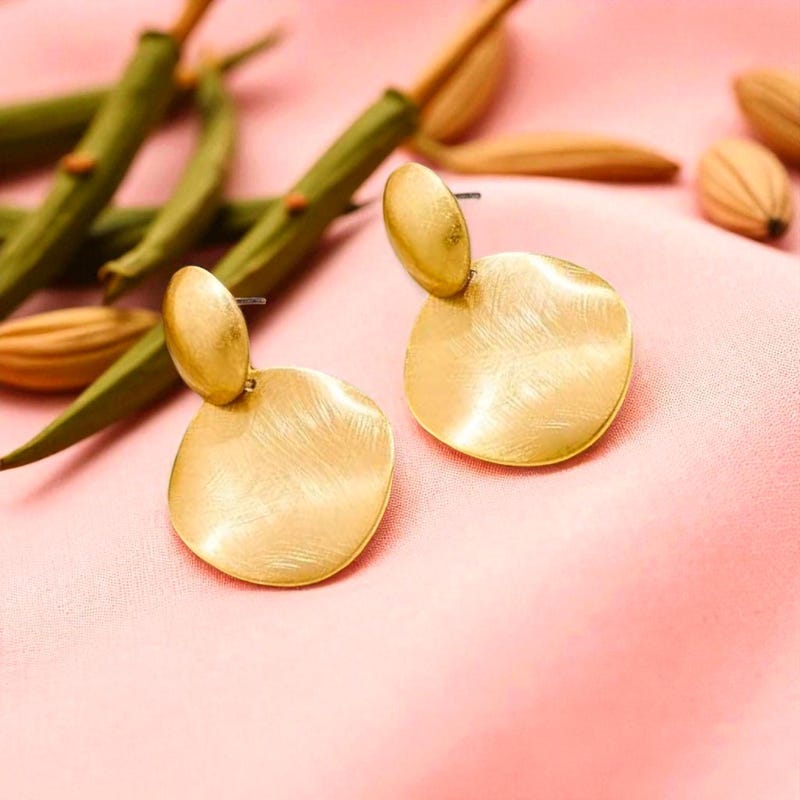 Large Disc Earrings - Etsy