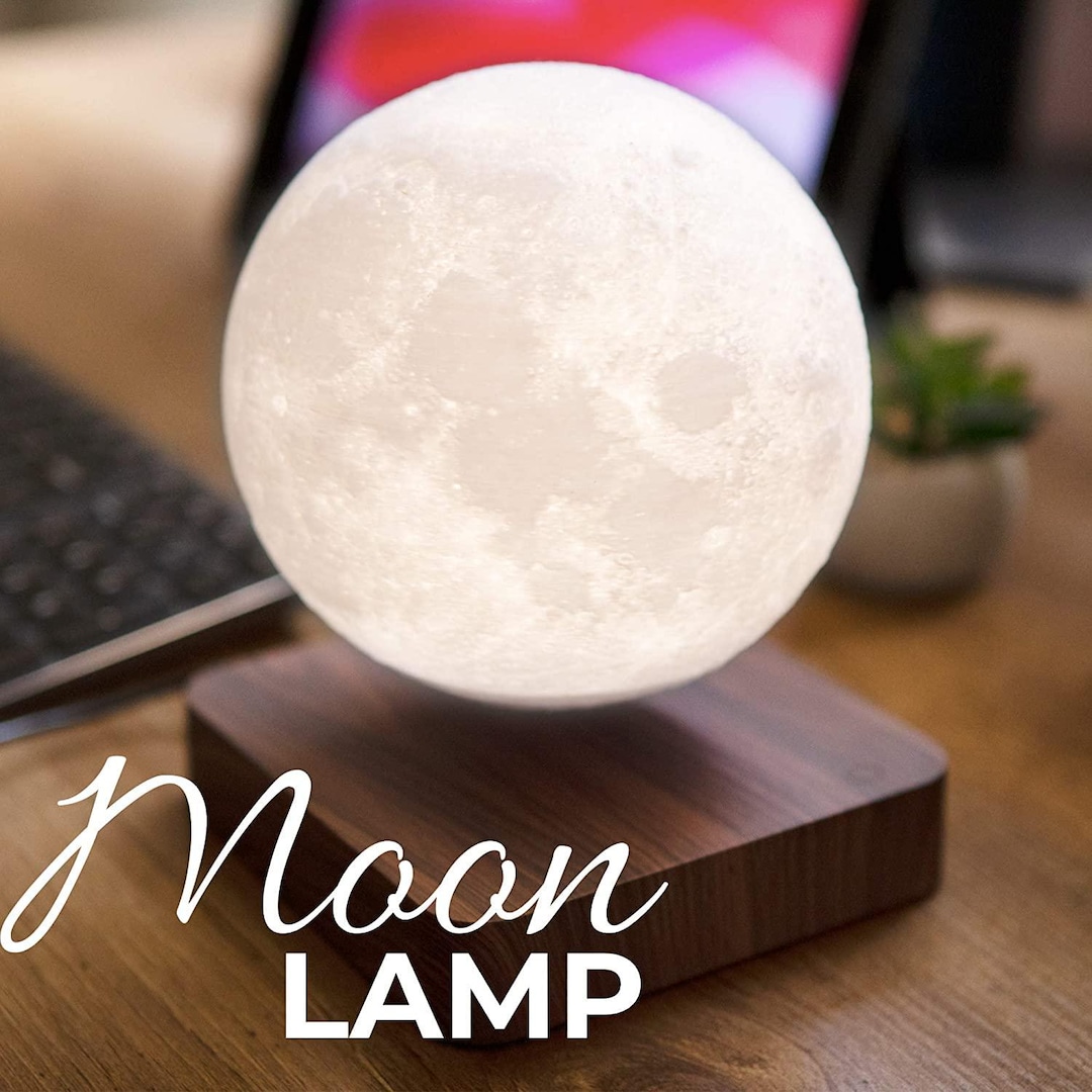 Magnetic Floating Moon Light Lamps Spinning 3D Printing Night Light for ...