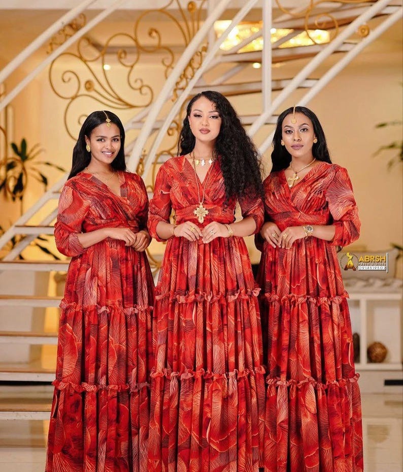 Shifone/ Chiffon Ethiopian Eritrian Traditional Kemis - Etsy