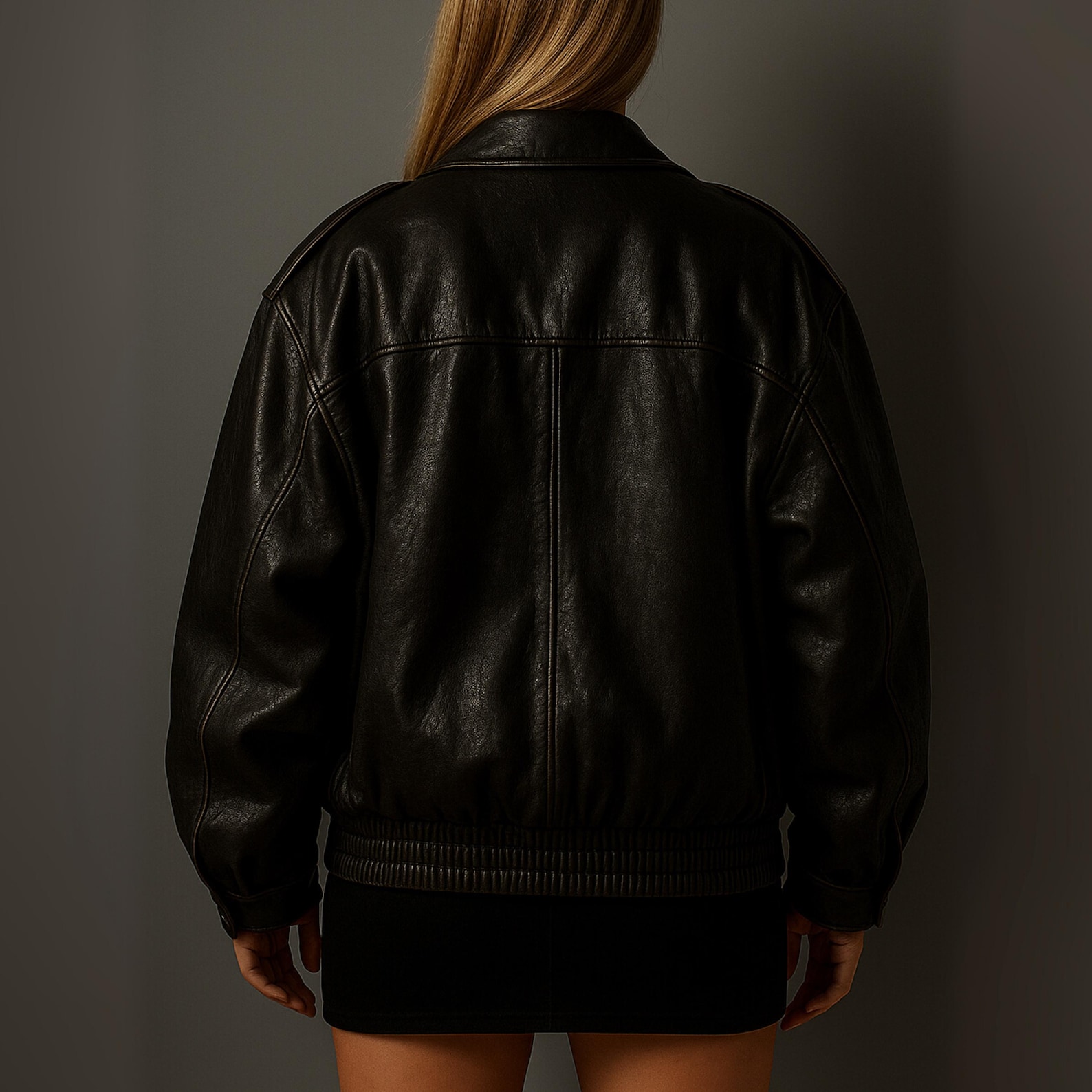 Vintage Oversized Leather Bomber Jacket: 90s Retro Streetwear - Etsy