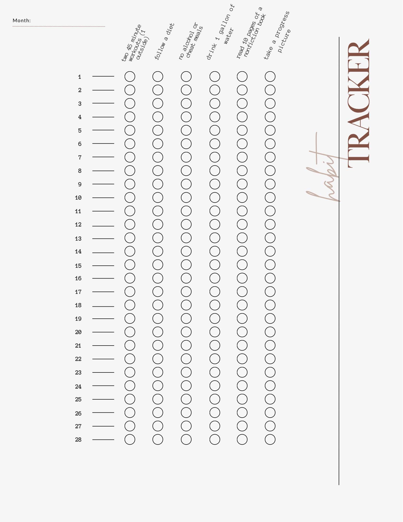 Printable 75 Hard Tracker - Etsy