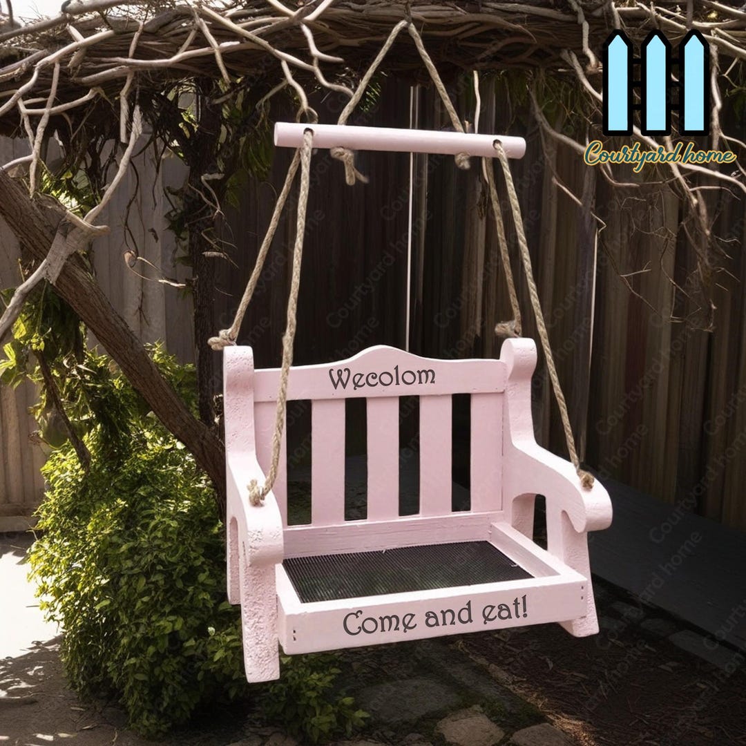 Personalized Swing Seat Wood Bird Feeder,swing Birdhouse,handmade Gift ...