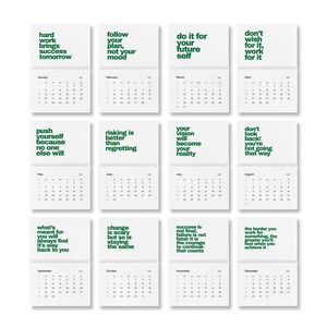 2025 Green Wall Calendar With Motivational Quotes - Etsy Australia