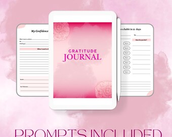 Gratitude and Self-reflection Journal With Prompts, Digital and Undated ...