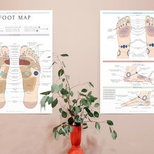 Reflexology Foot Map/foot Chart Print in Sizes A3/A4 Wall-art, Therapy ...