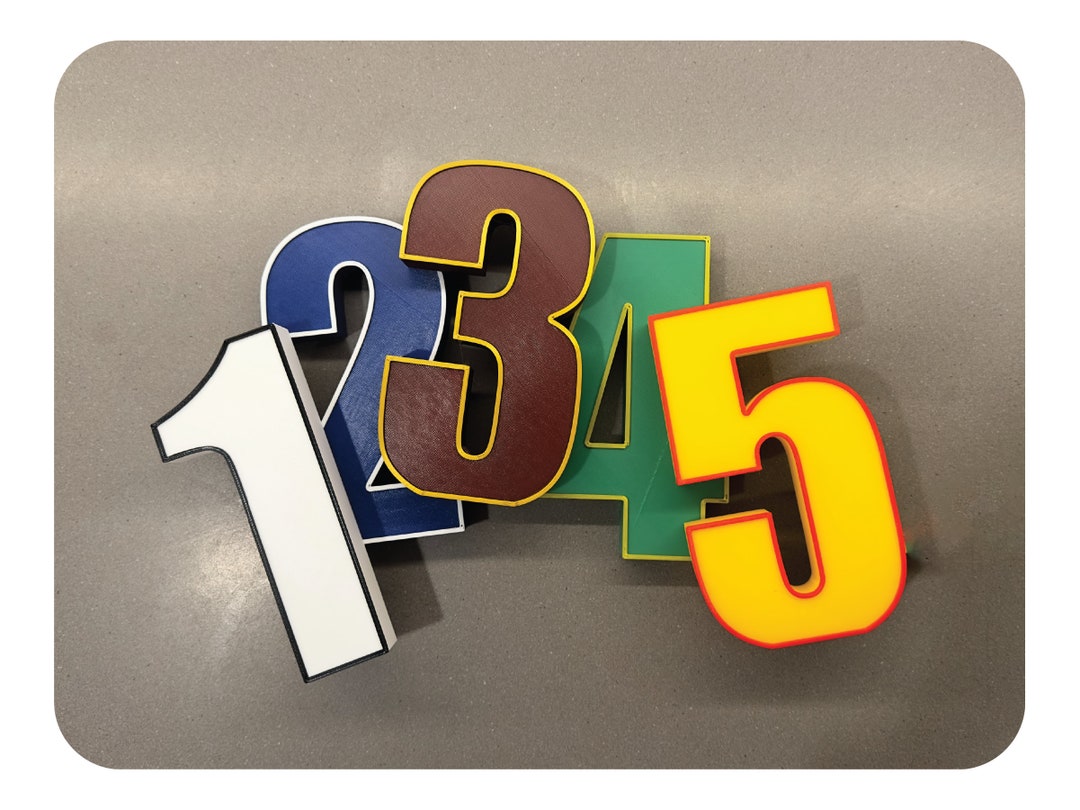 Custom Desktop Sports Numbers - 3D Printed Colorful Sign - Etsy
