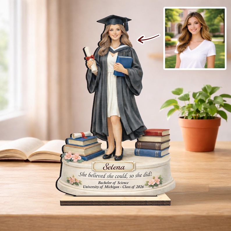 Personalized Graduation Wooden Sign Gift,portrait Photo Graduation Gift ...