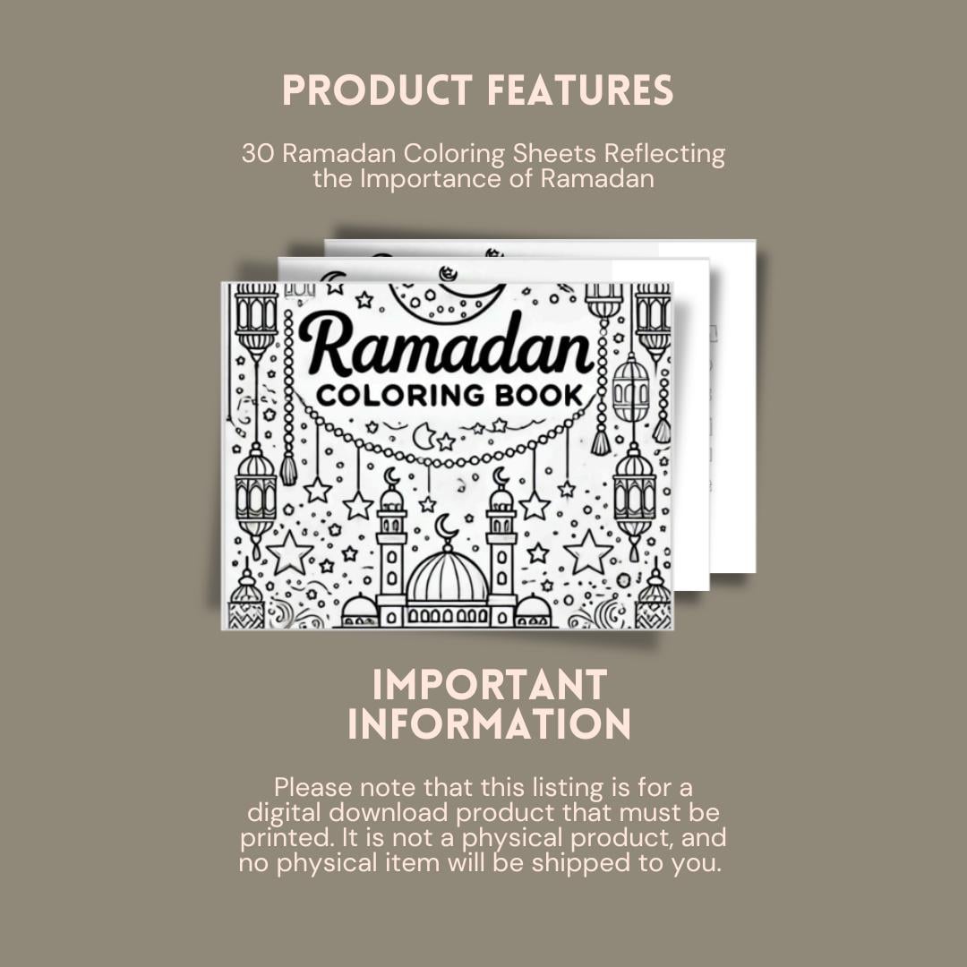 Ramadan Coloring Book for Kids | Digital Download | Coloring Book ...