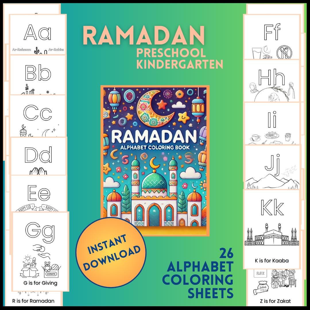 Ramadan Alphabet zum Ausmalen für Kinder | Ramadan Kunsthandwerk für ...