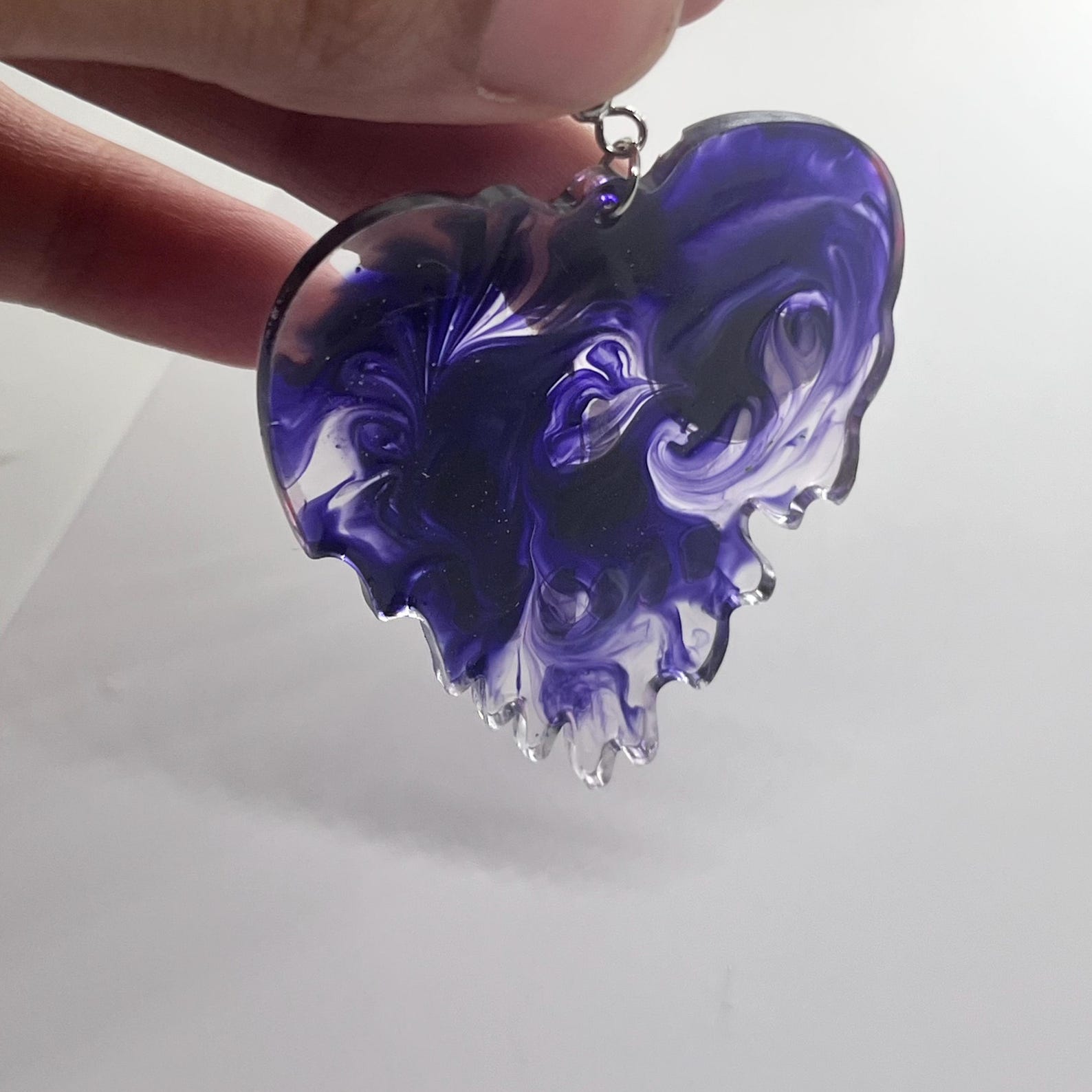 Dripping Creepy Resin Heart Earrings,halloween Gothic Jewlerly ...