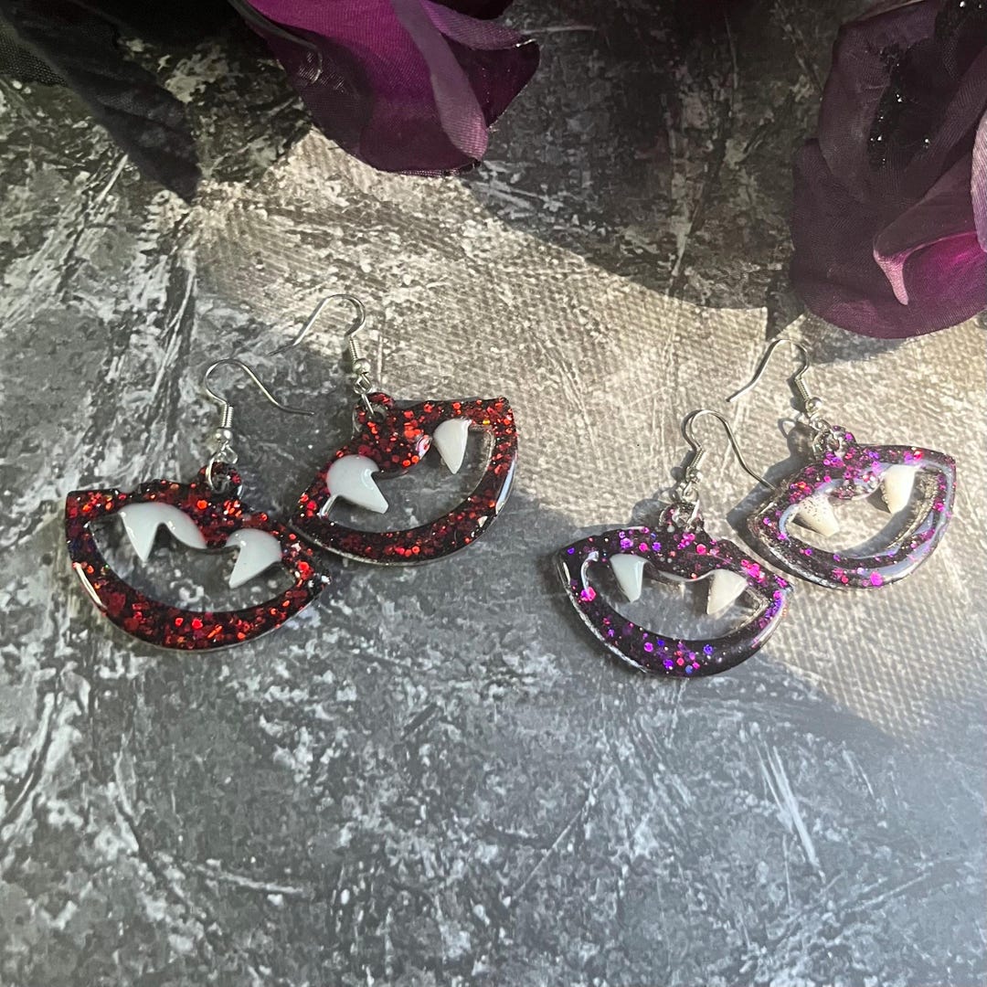Vampire Teething Halloween Earrings,hypoallergenic Jewelry,handmade ...