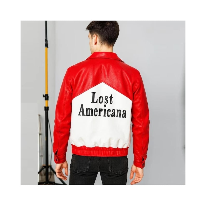 Machine Gun Kelly Red Leather Bomber Jacket Men’s Real Sheepskin ...