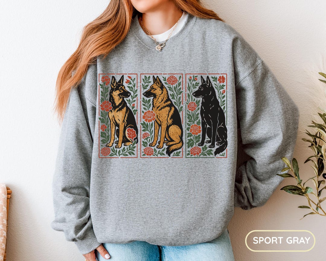 Cottagecore German Shepherd Sweater, Floral German Shepherd Sweatshirt ...