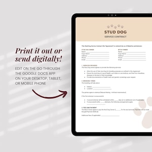 Stud Dog Contract Template Google Docs, Editable Dog Breeding Service Agreement Form, Dog ...