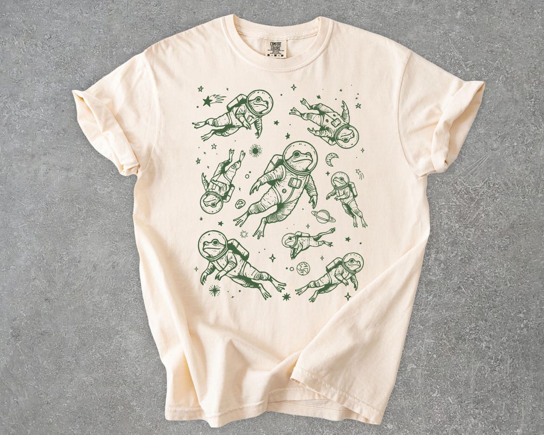Vintage Space Frog Shirt, Funny Toad Graphic Tshirt, Retro Gag Gift for ...