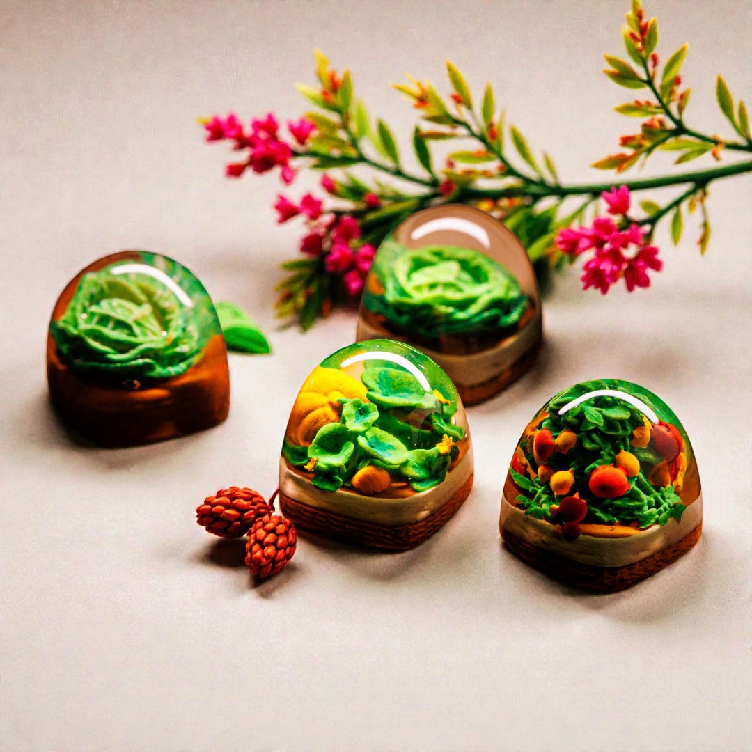 Mini Garden Resin Keycaps, Vegetable Theme, Handmade Keyboard Gift ...