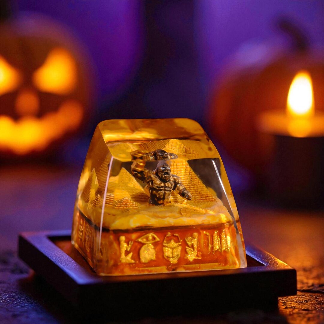 Handmade Golden Warrior Artisan Keycap: Ancient Egypt Resin Keyboard - Etsy