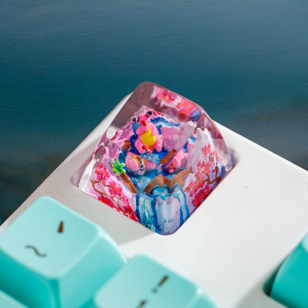 Pastel Resin Keycap, Fantasy Diorama Art, Unique Handmade Keyboard ...