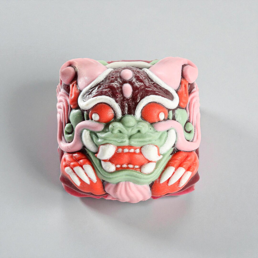 Japanese Clown Mask Keycap, Hand-painted Resin Artisan, Anime-inspired ...