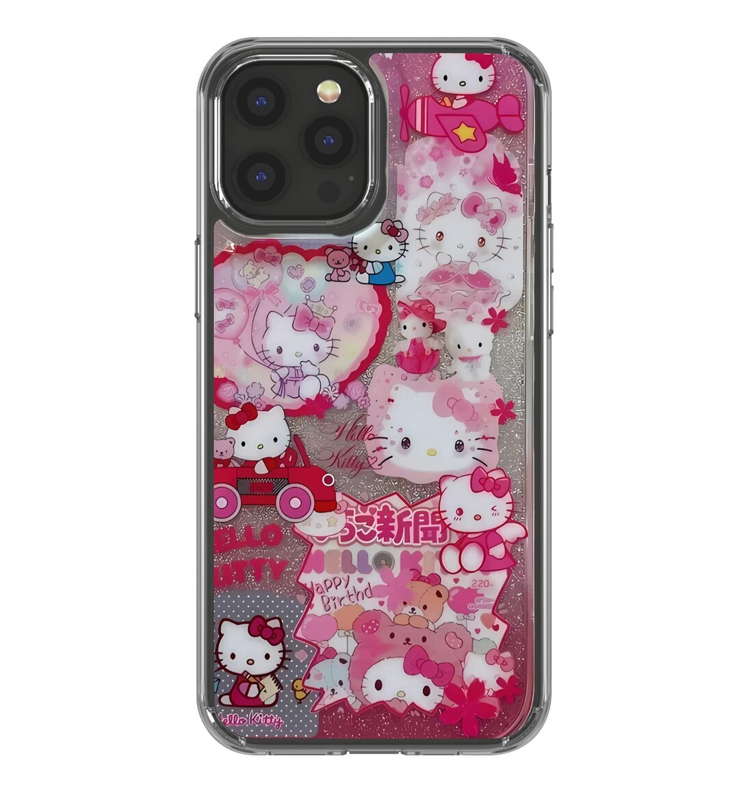 Y2K Cute Cartoon Sanrio Hello Kitty Bling Glitter Phone Case, iPhone 16 ...