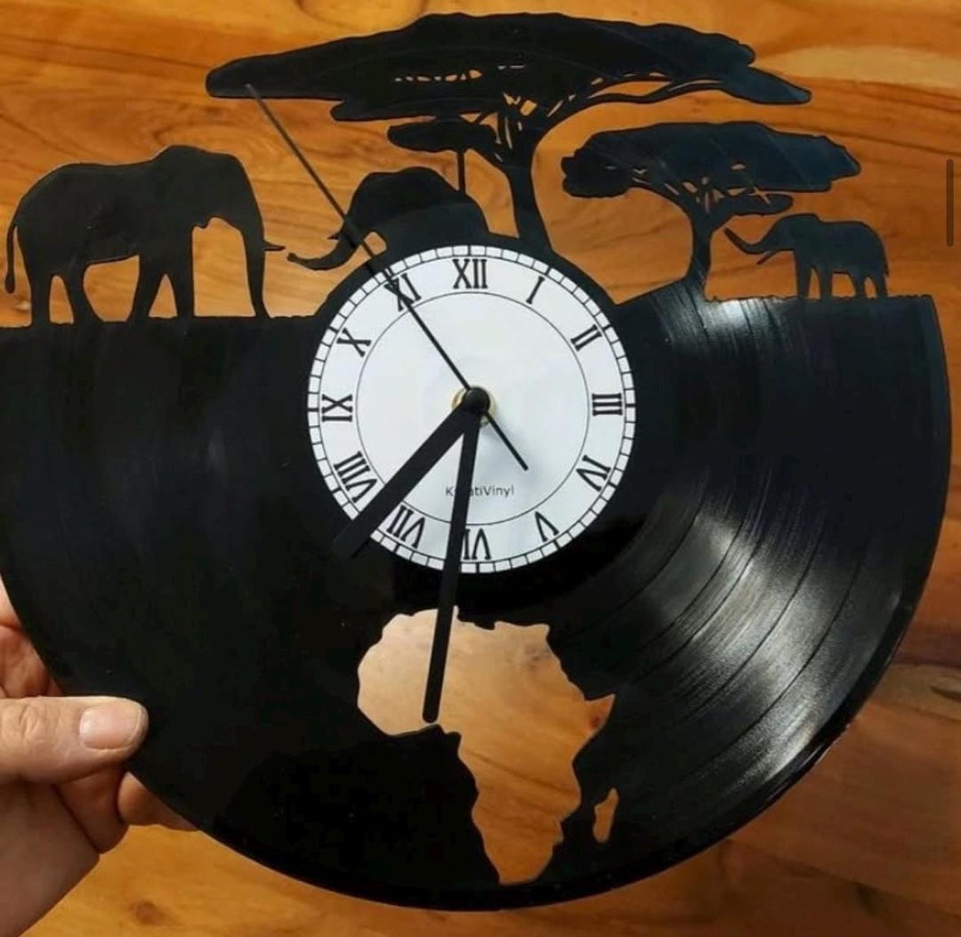 Africa Safari Record Clock Thekreativvinylshop Gift Idea Wall Clock ...