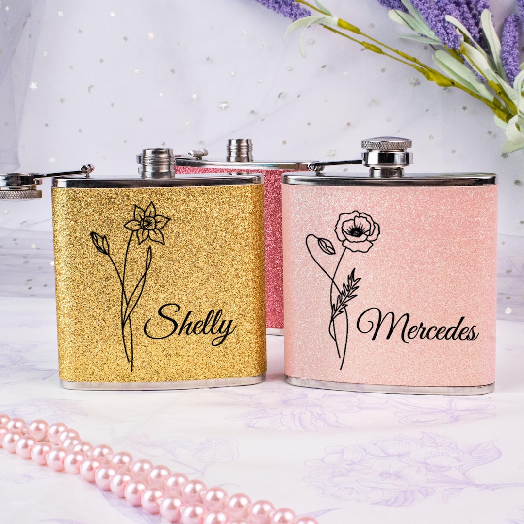 Personalized Engraved Flask for Women, Flask for Her, Custom Women's ...